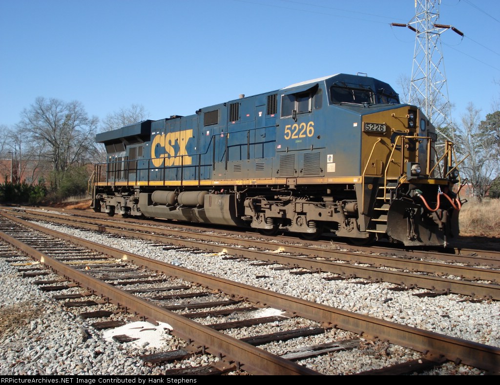 CSX 5226 waits inold AWP transfer yard at LaGrange over Christmas. The unit was being used to ...